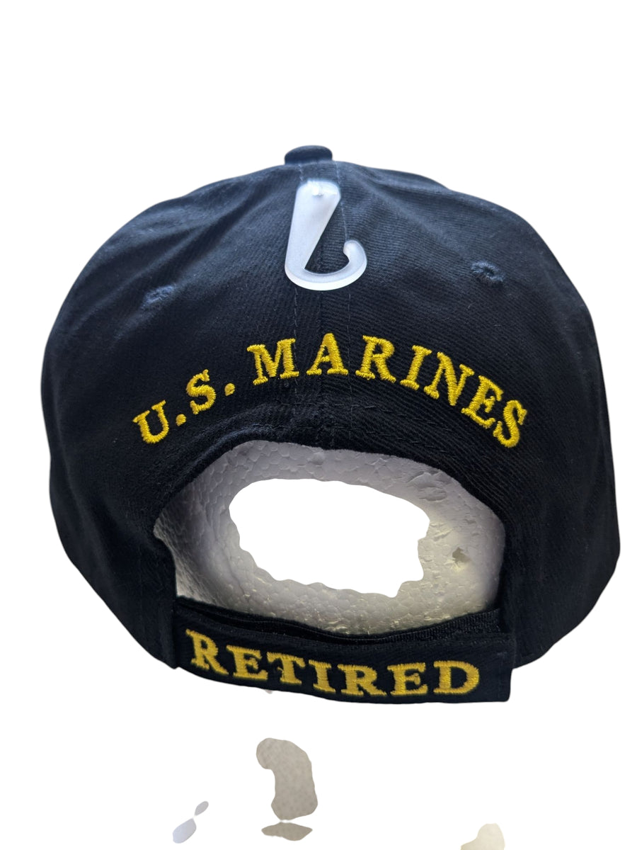 US Marine Corps Retired USMC Black Baseball Cap – Hat Crew